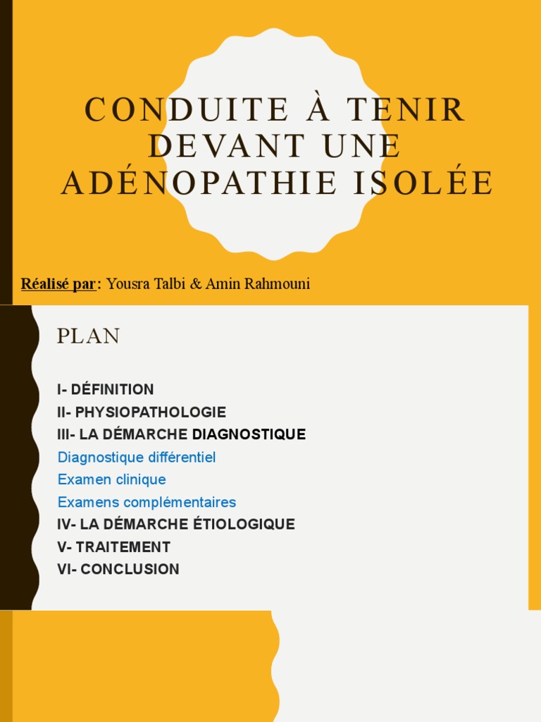 Conduite À Tenir Devant Une Adénopathie Isolée | PDF | Anatomie | Médecine