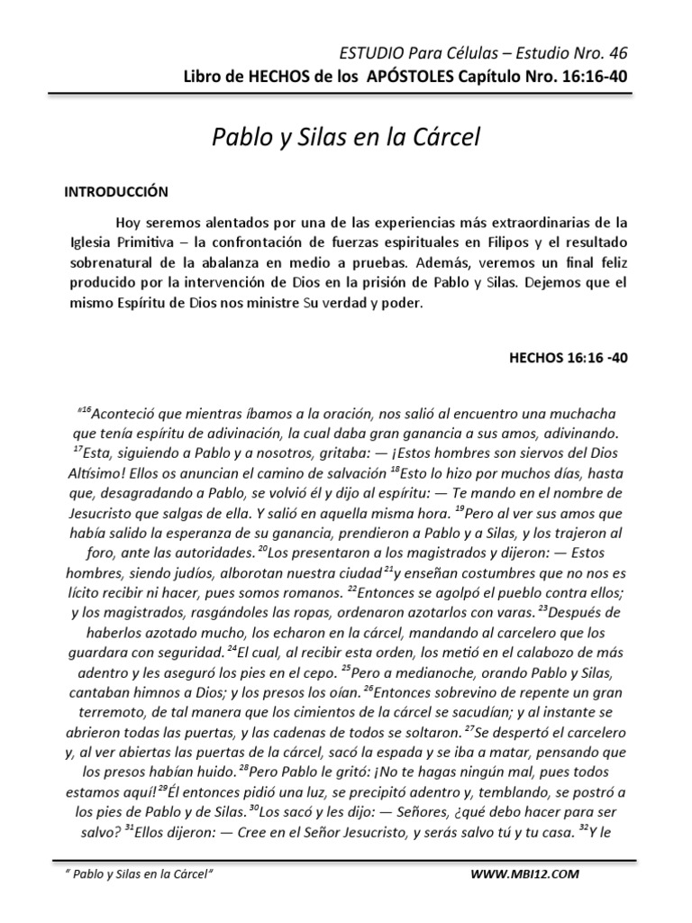 Pablo y Silas: Fe en la Prisión | PDF | Pablo el apóstol | Oración