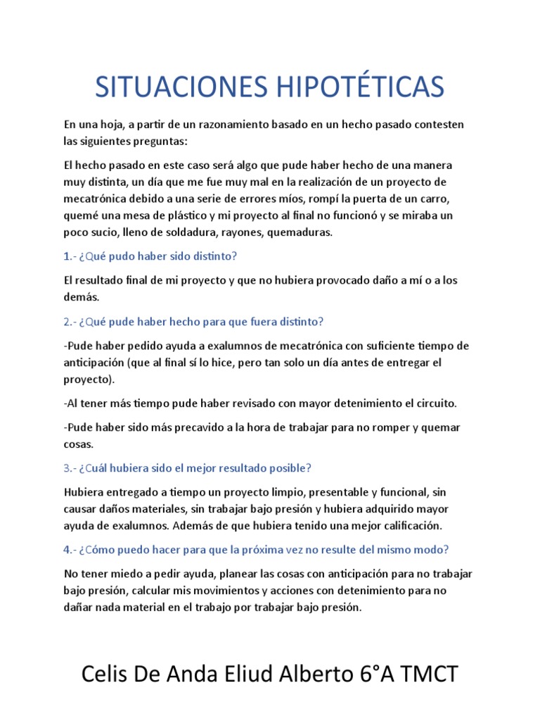 Situaciones Hipotéticas | PDF | Arte