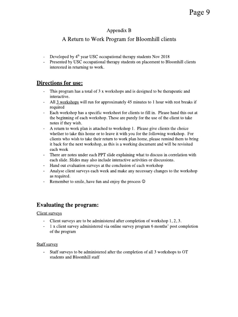 RTW Workshop 1 | PDF