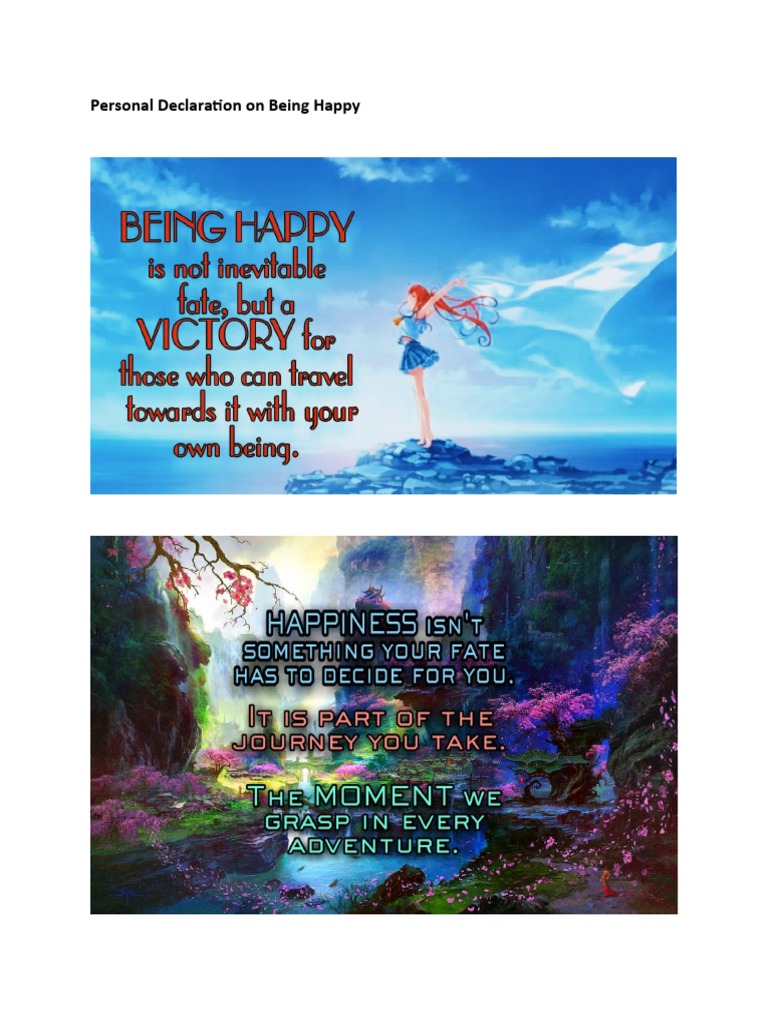 Personal Declaration On Being Happy | PDF