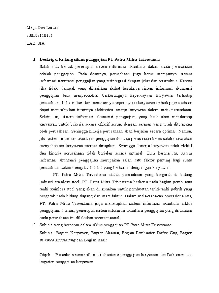 Mega Dwi Lestari - 200502110121 - Kasus 9 Lab. Sia B PDF | PDF