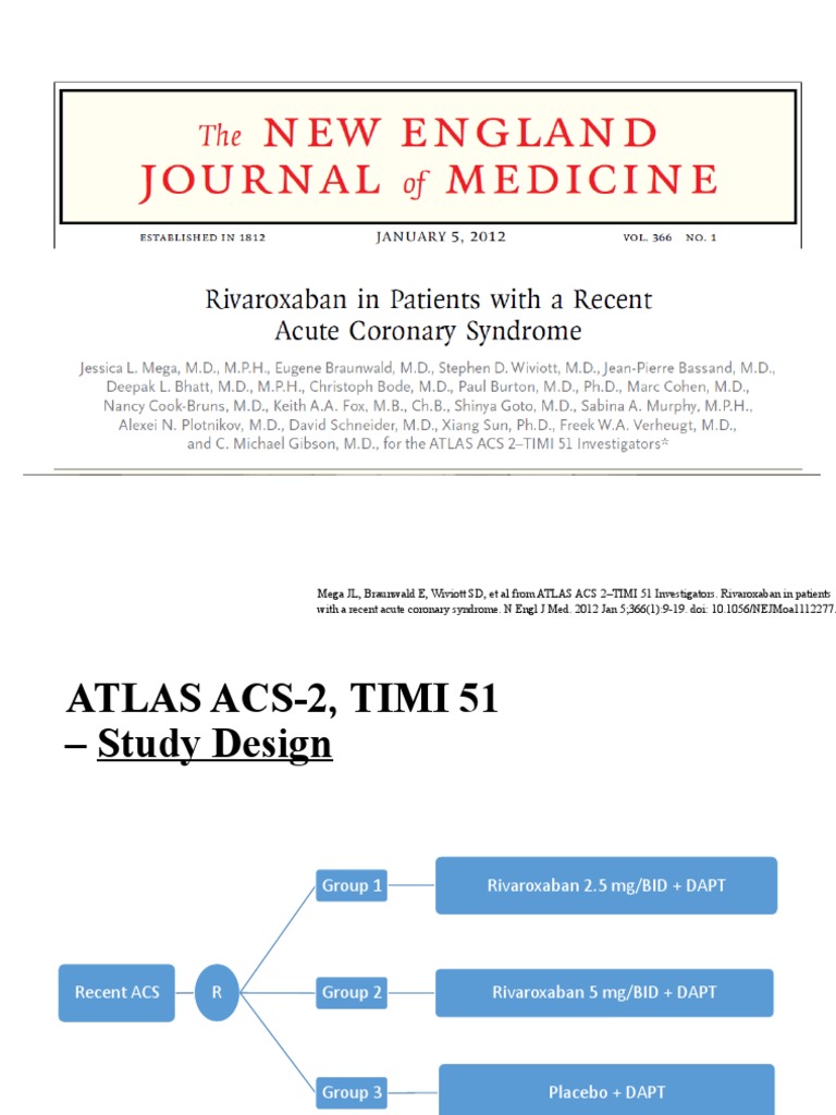 2012 - Atlas Acs-2, Timi 51 (Rivaroxaban in Acs) | PDF | Vascular ...