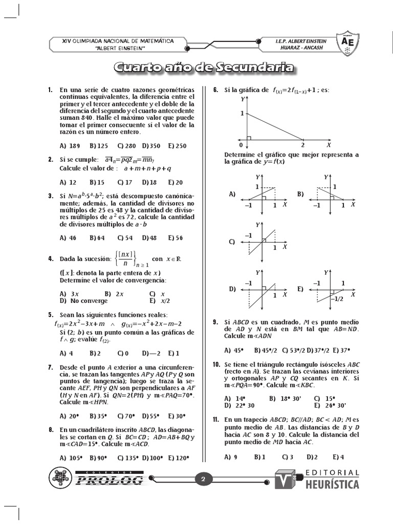 4 Año de Secundaria | PDF | Geometría Elemental | Matemática Elemental