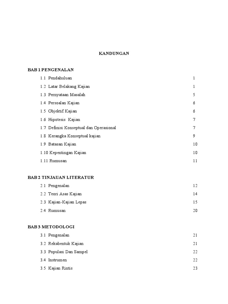 Isi Kandungan Proposal | PDF