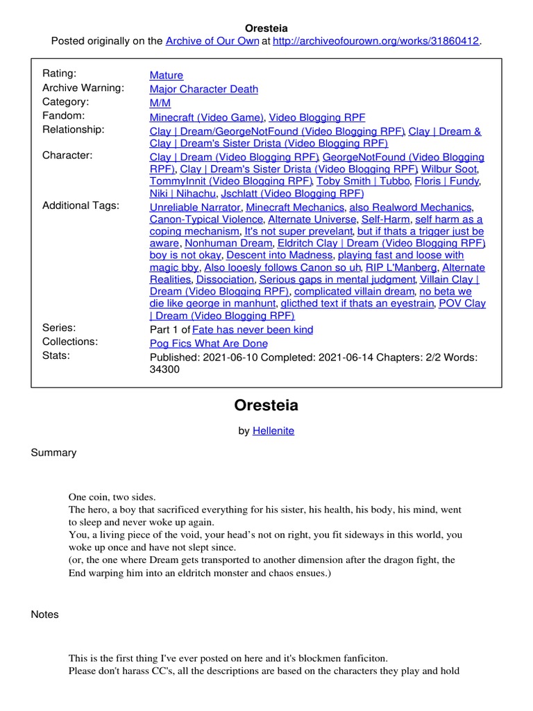Dream's Eldritch Adventure in Minecraft | PDF | Home & Garden | General ...