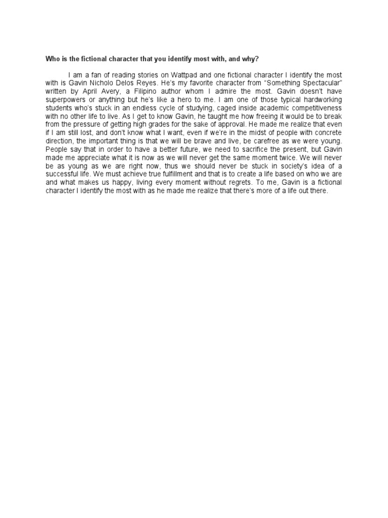 Identifying with Gavin from Wattpad | PDF | Self-Improvement | Wellness