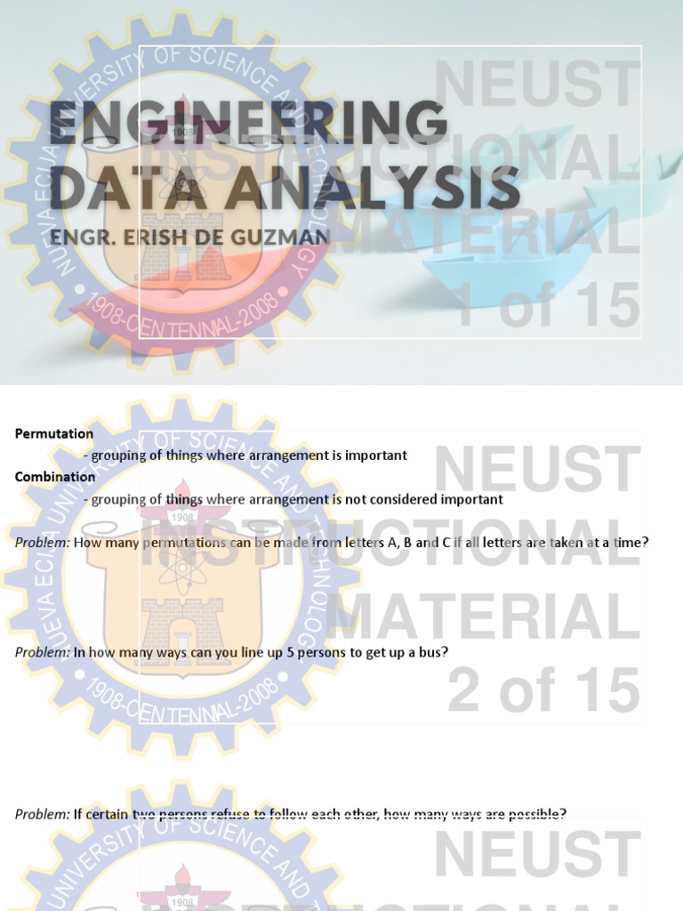 Engineering Data Analysis | PDF | Probability | Dice