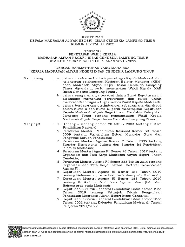 SK Anodya Waka Sarpras | PDF
