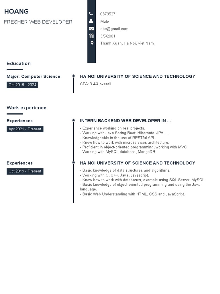 Hoang CV | PDF | Spring Framework | Computer Programming