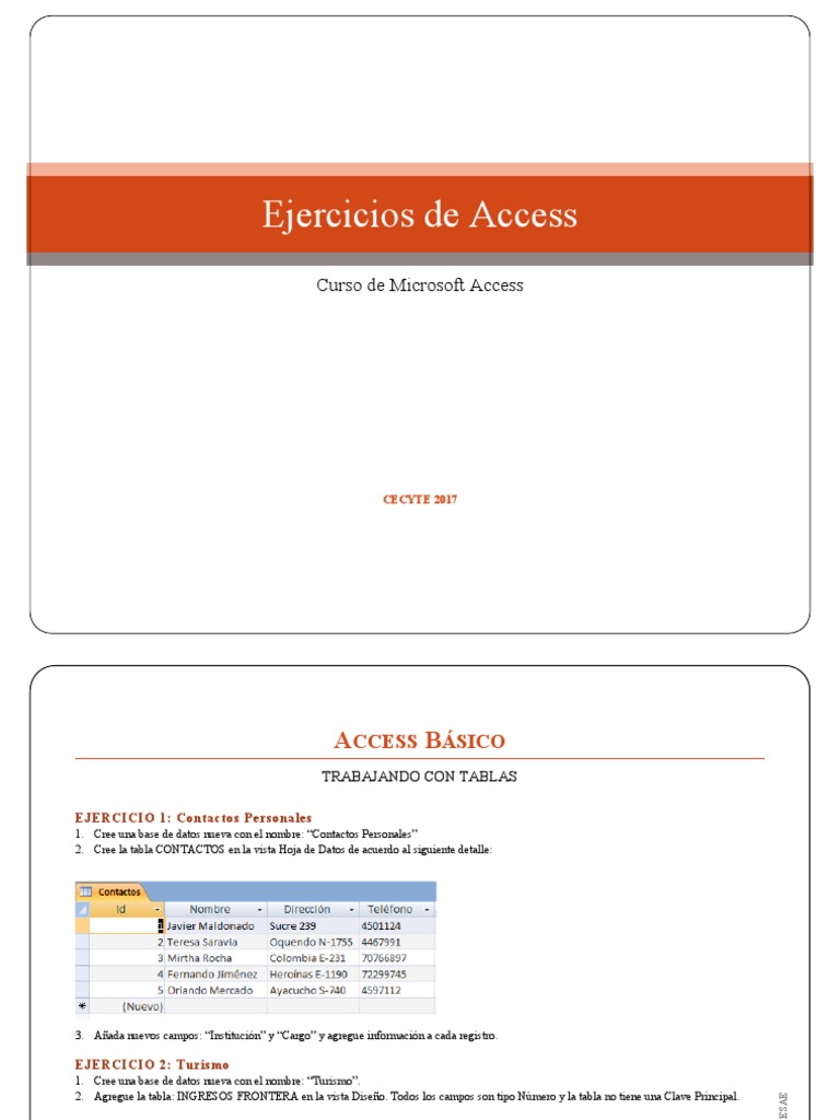 Access Ejercicios | PDF | Bases de datos | Informática