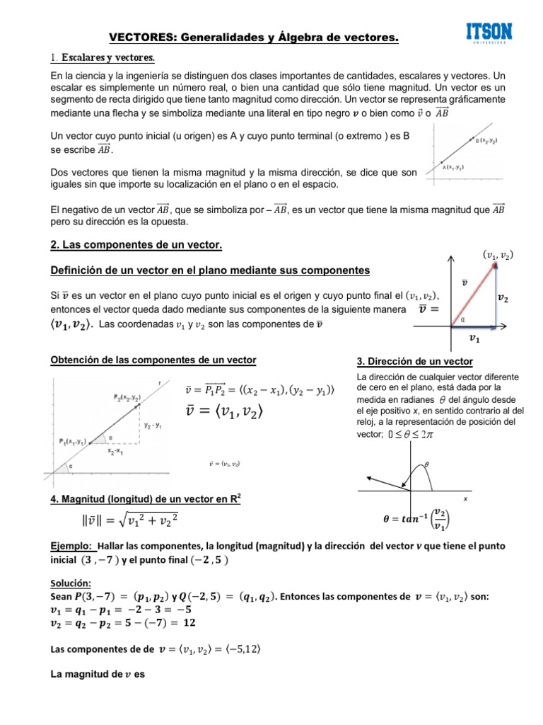 Álgebra de Vectores | PDF | Vector Euclidiano | Escalar (Matemáticas)