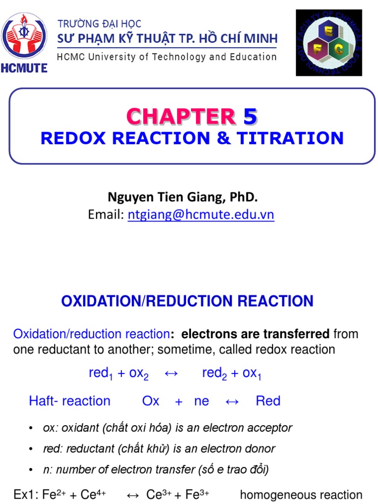 Chap 5 Redox Titration Pdf Titration Chemistry