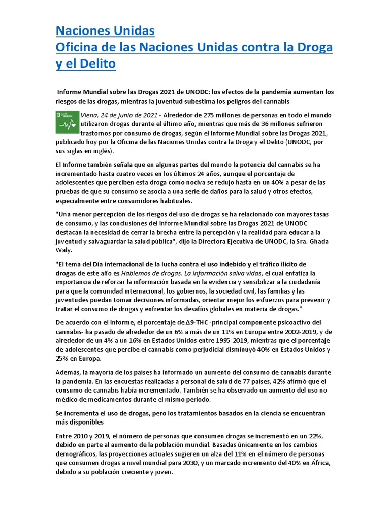 Informe de Andy | PDF | Comercio ilegal de drogas | Drogas