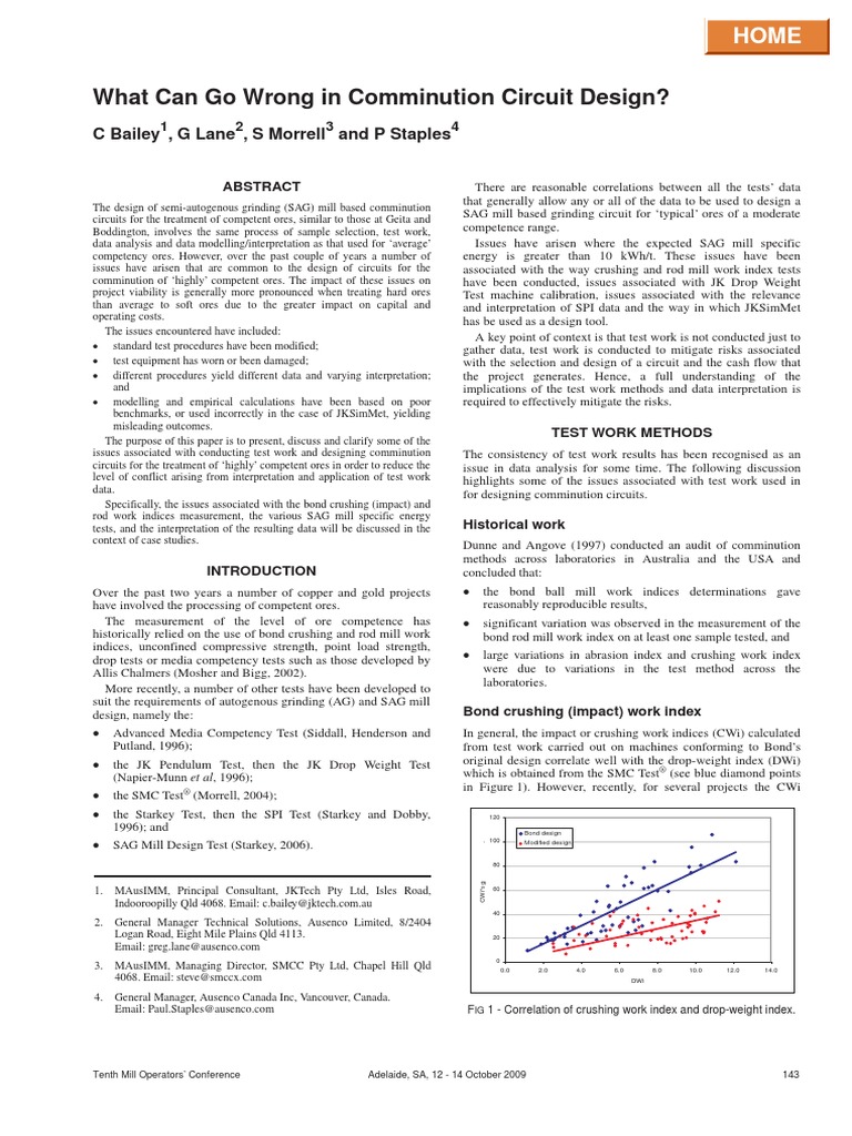 What Can Go Wrong in Comminution Circuit Design | PDF | Mill (Grinding)