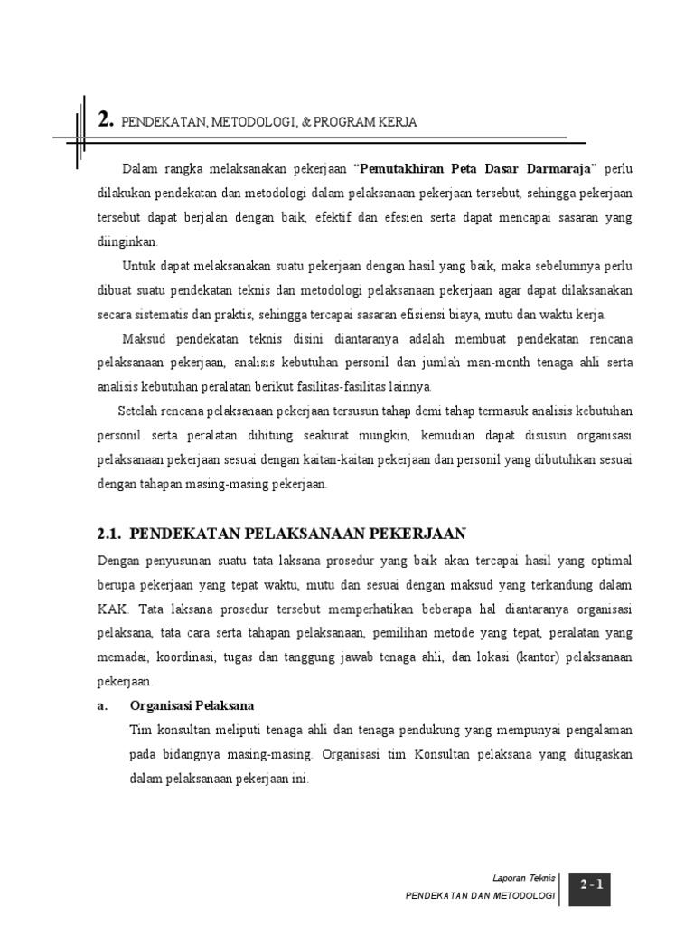 Bab 2 Pendekatan Teknis & Metodologi Dan Program Kerja - Ok | PDF