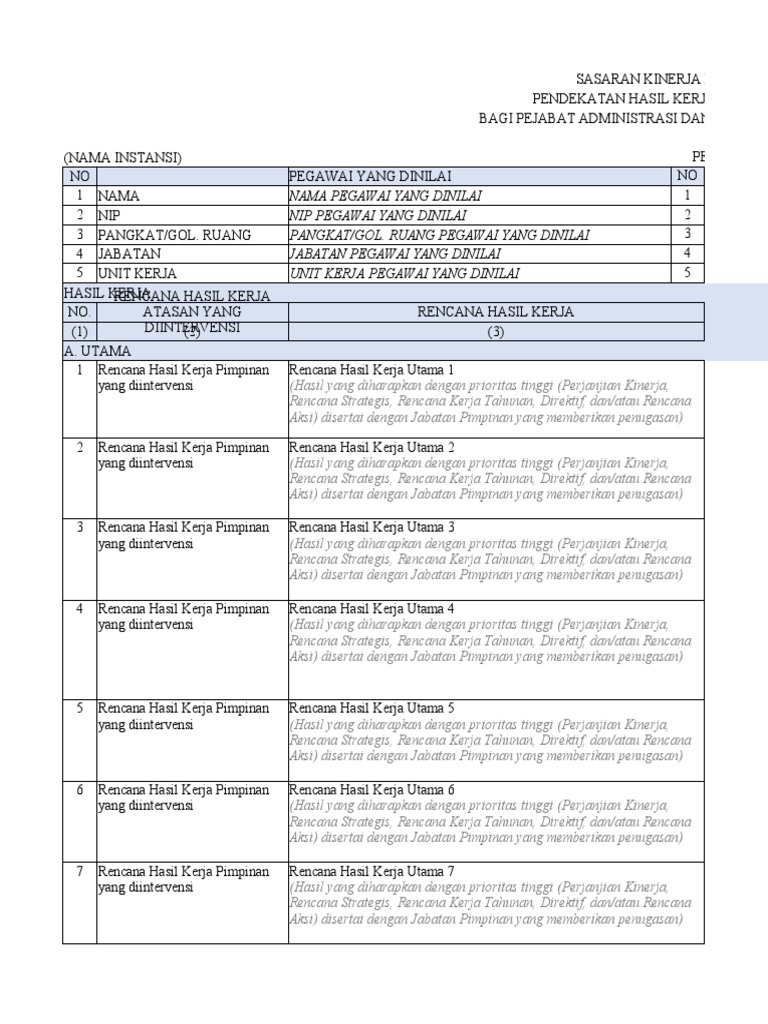 Form Kosong SKP Jajf (Kuantitatif) | PDF | Karier & Perkembangan | Bisnis