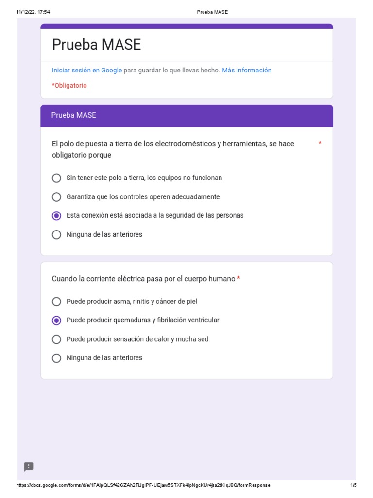 Prueba MASE | PDF | Ingenieria Eléctrica | Electricidad