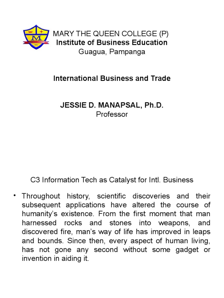 IBT Chapter 3 IT As Catalyst For Intl Business | PDF | Computer Network ...