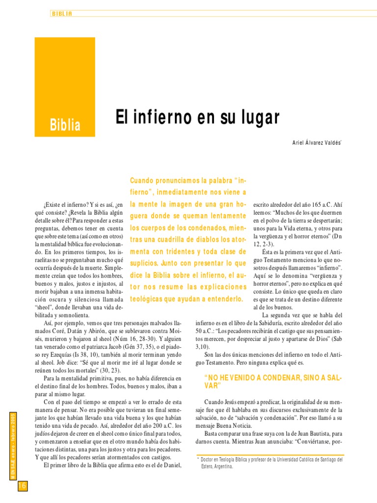 Ariel Álvarez Valdés - El Infierno en Su Lugar | PDF