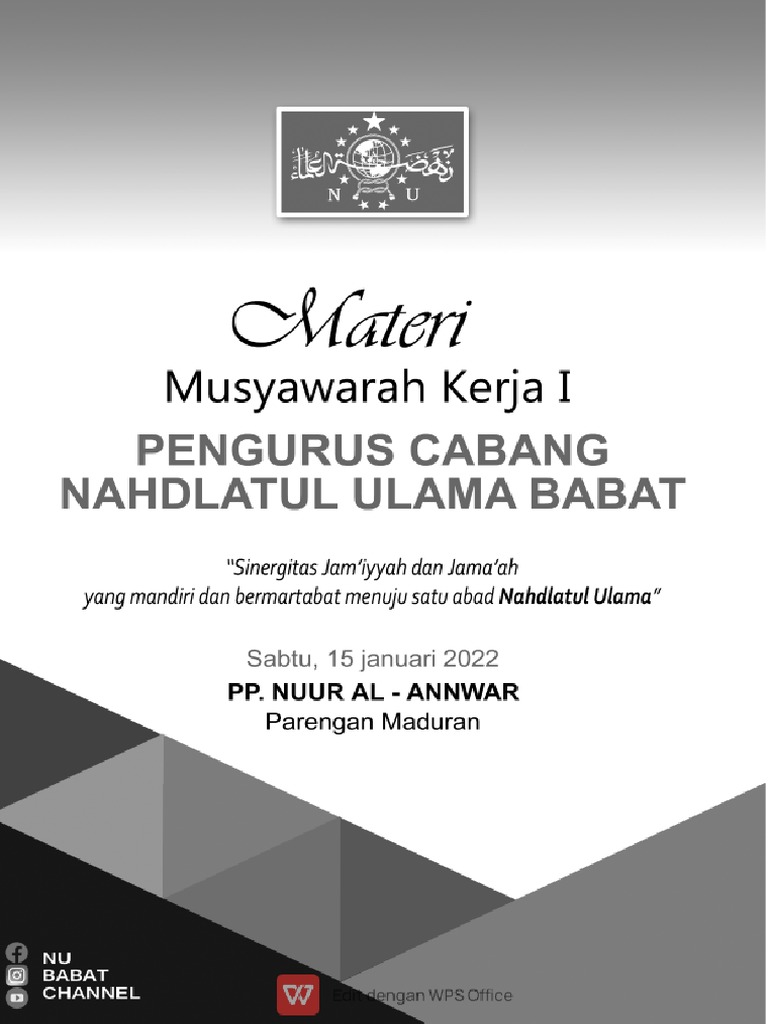 Draft Hasil Musker Pcnu Babat 1 | PDF