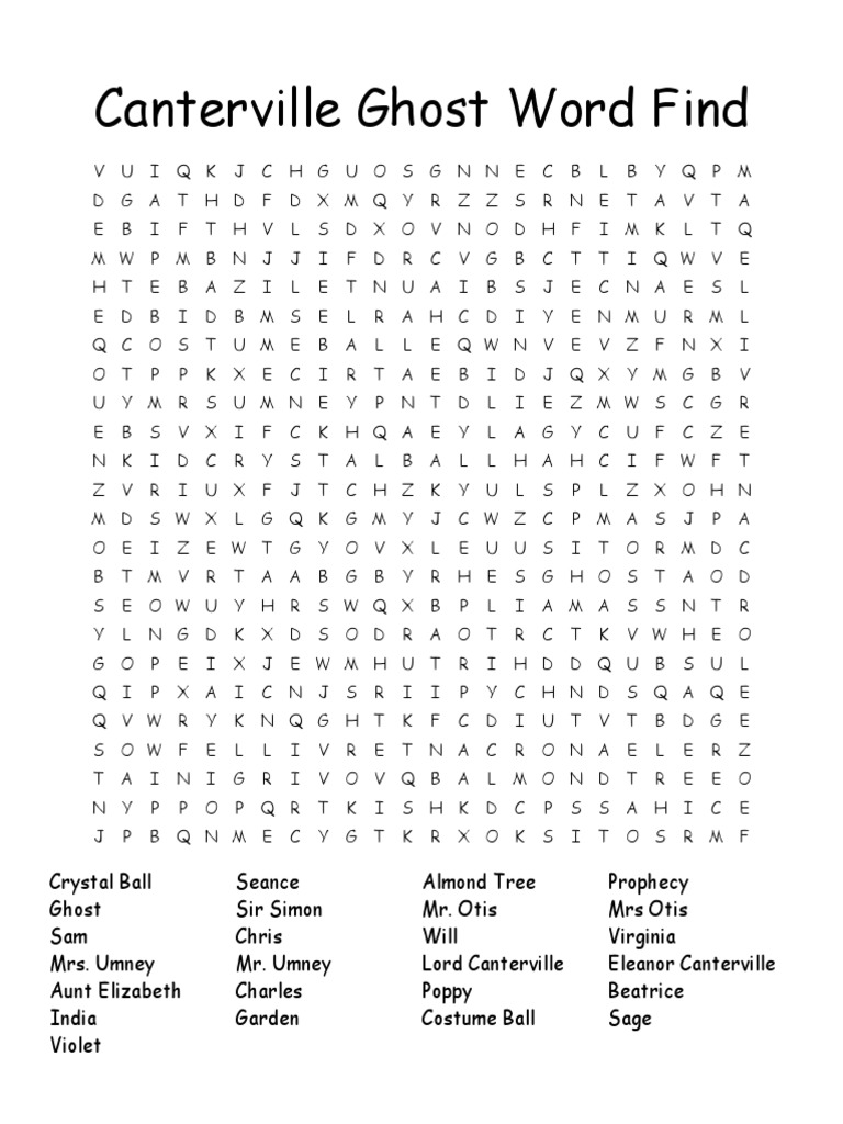 Canterville Ghost Word Find f387d 6162ec0f | PDF