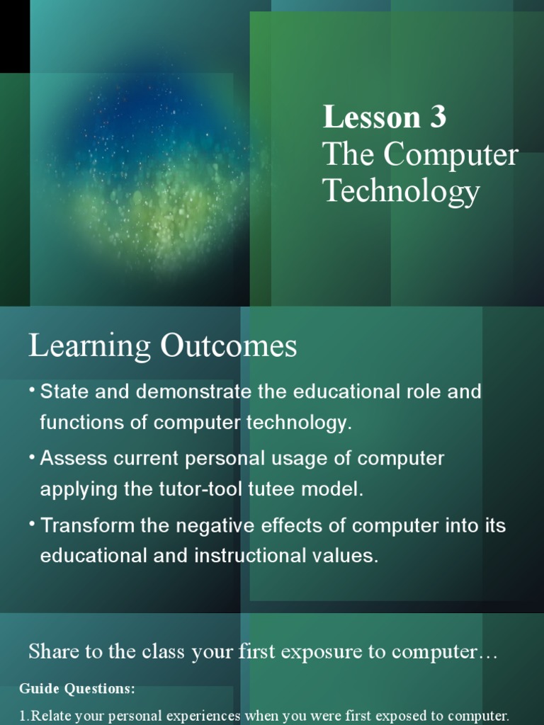 Lesson 3 - Computer Technology | PDF | Teaching Method | Learning