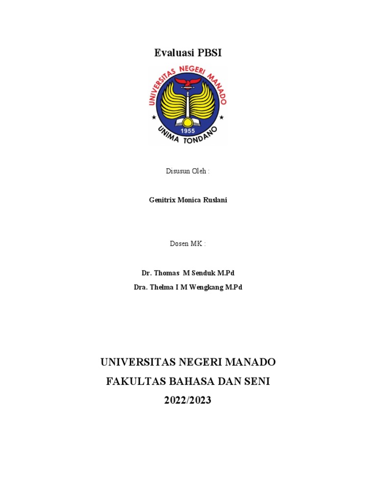 Soal Evaluasi PBSI | PDF | Seni & Disiplin Bahasa | Kajian Bahasa Asing