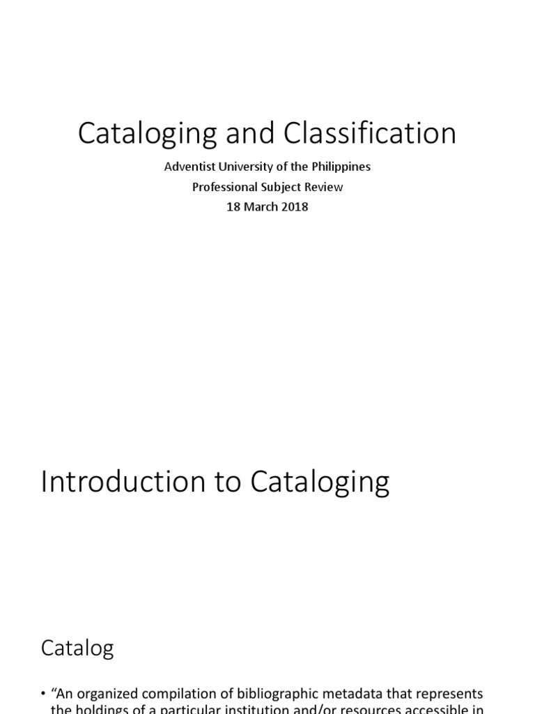 Mark Santos-Cataloging and Classification | PDF | Infection