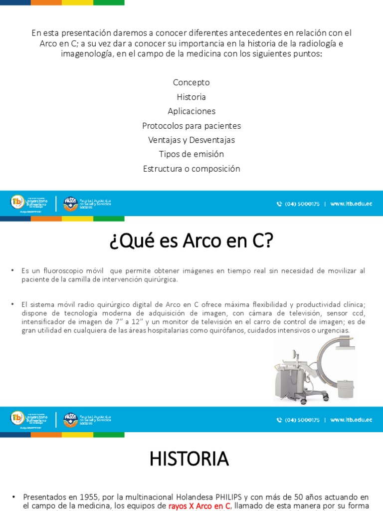 Arco en C: Historia y Aplicaciones Quirúrgicas | PDF | Rayo X ...