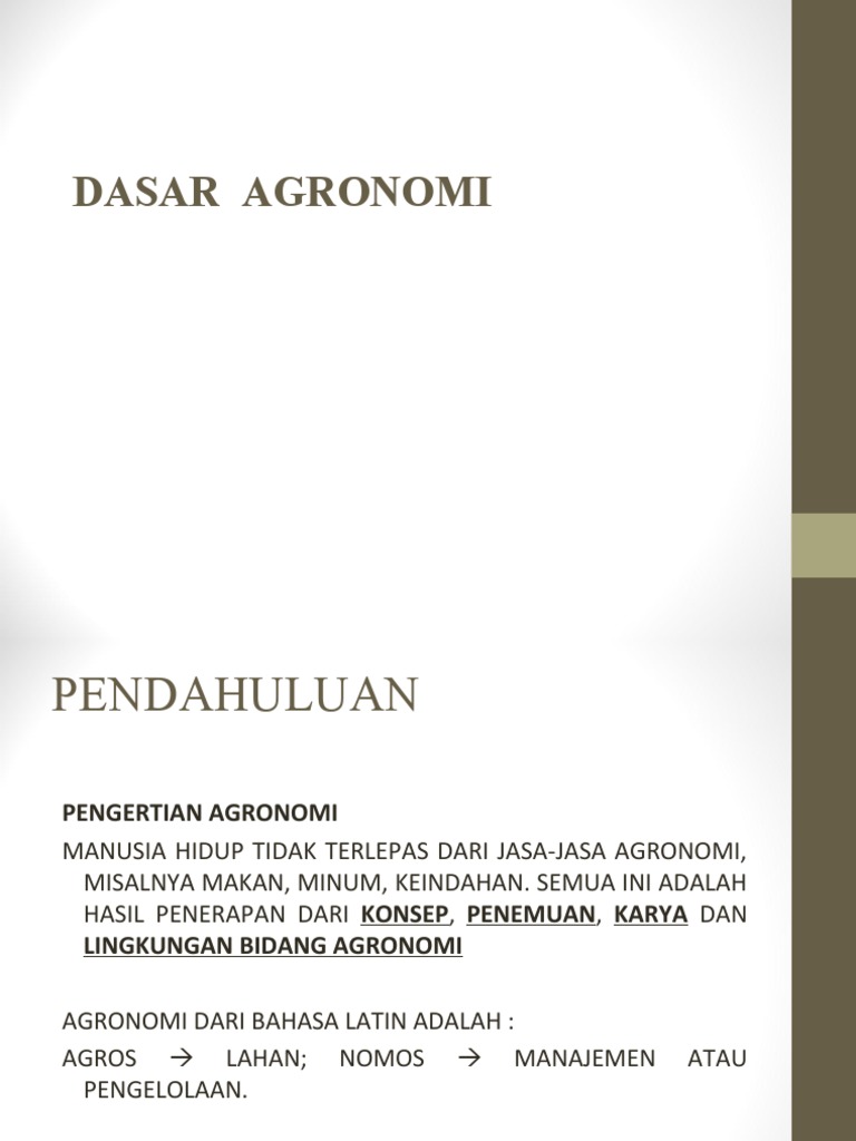 Dasar Agronomi | PDF | Kesehatan Holistik | Sains & Matematika