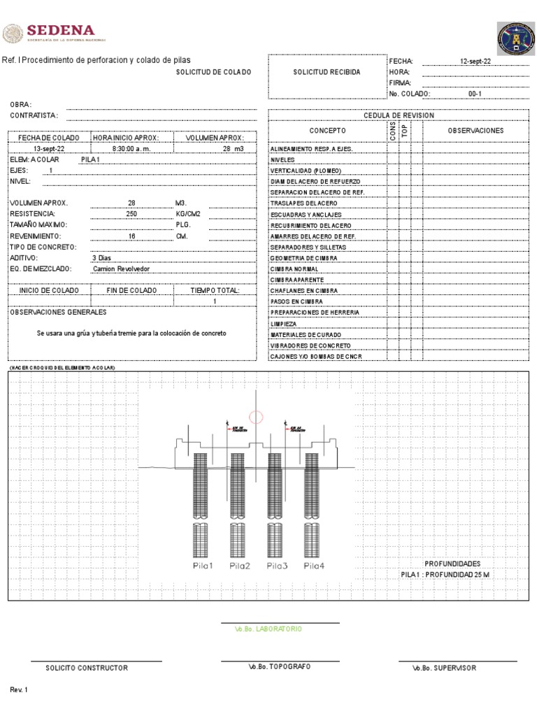 Solicitud de Colado - XLSX - Solicitud de Colado | PDF | Hormigón ...