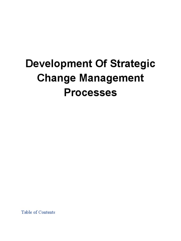 Strategic Change Management Development | PDF | Leadership | Risk