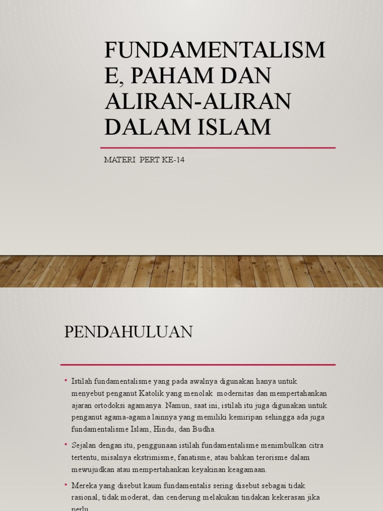 Materi-12-Fundamentalisme, Paham Dan Aliran-Aliran Dalam Islam | PDF | Agama & Spiritualitas
