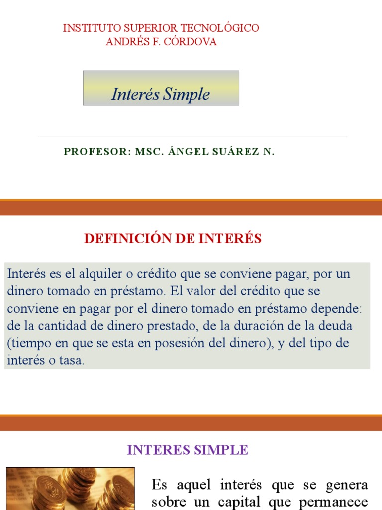 Calculo de interés simple | PDF | Interés | Comercio