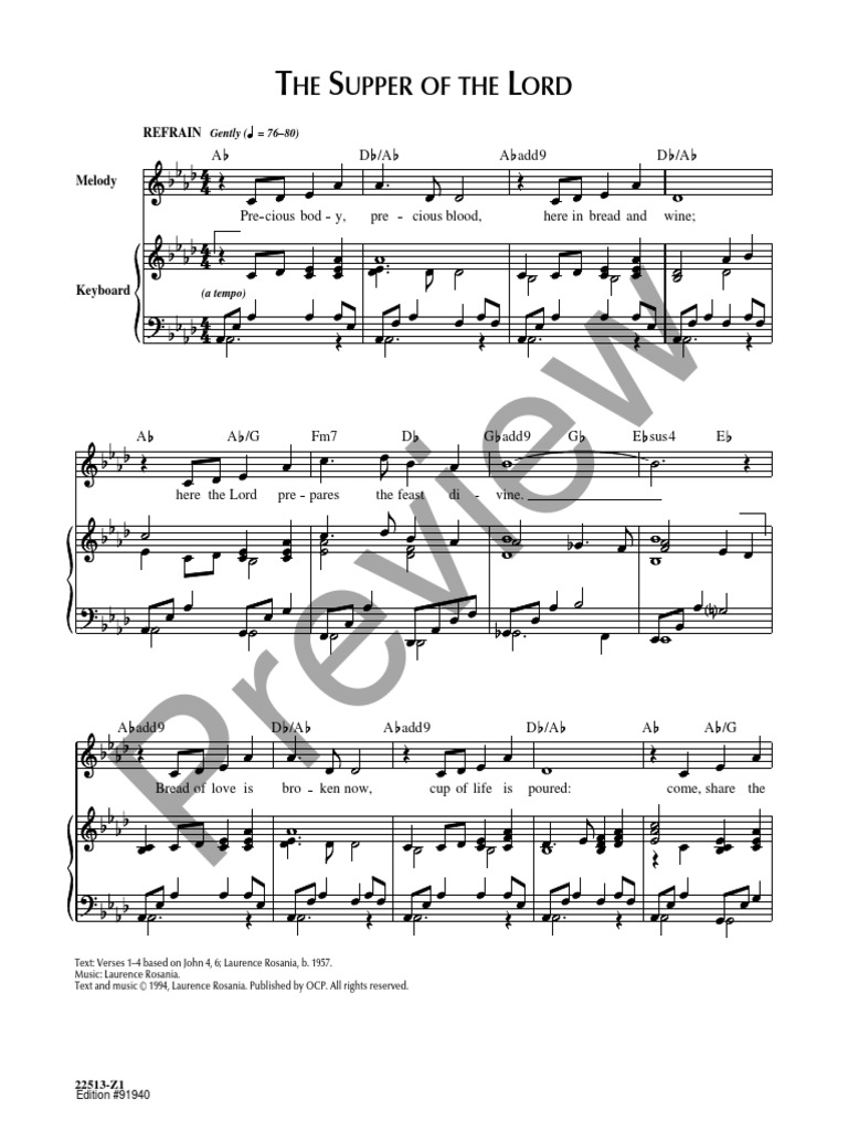 Supper of The Lord | PDF | Eucharist | Christian Worship And Liturgy