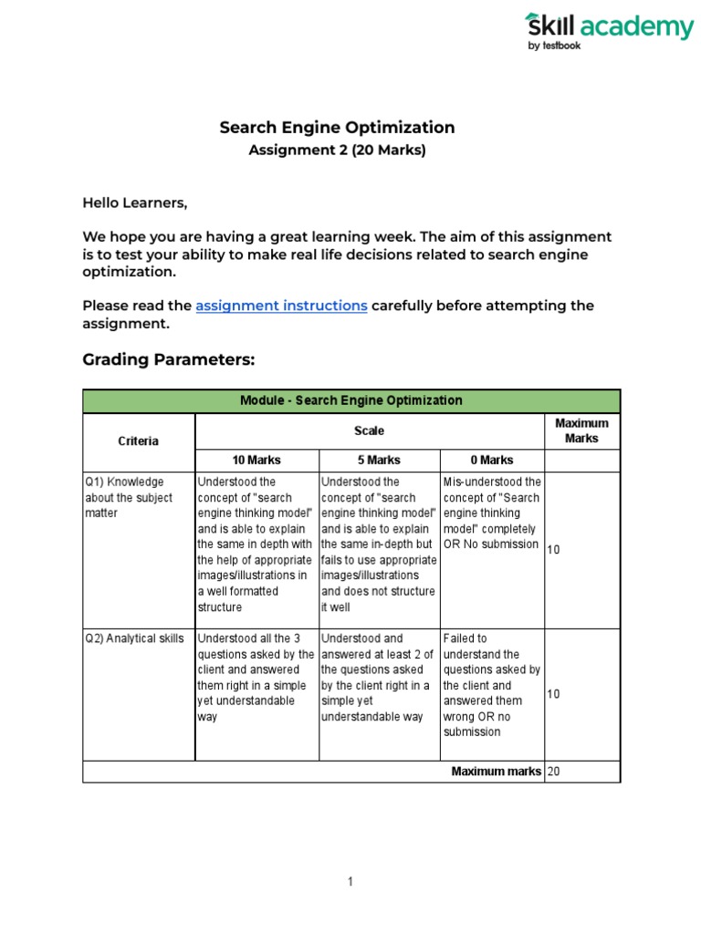 SEO Assignment: Search Engine Model Explained | PDF | Thought | Search Engine Optimization