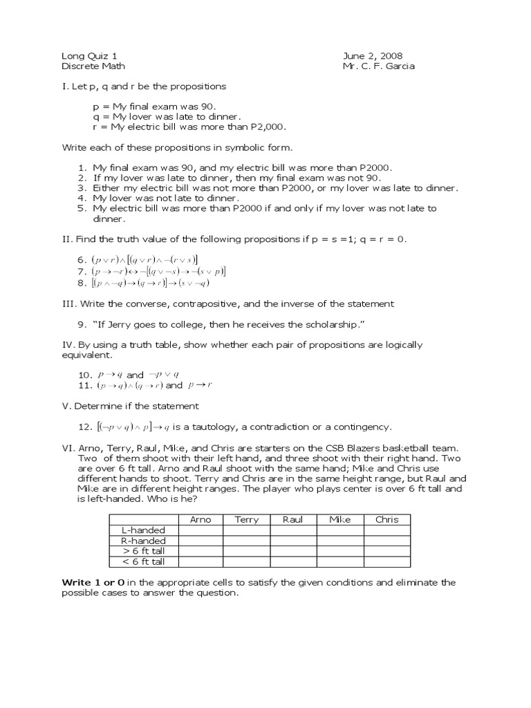 Quiz 1 | PDF