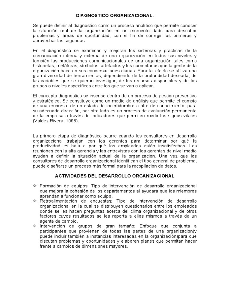 Diagnostico Organizacional Descargar Gratis Pdf Toma De Decisiones