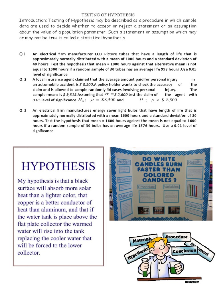 T Test and Testing of Hypothesis | PDF | Student's T Test | Statistical ...