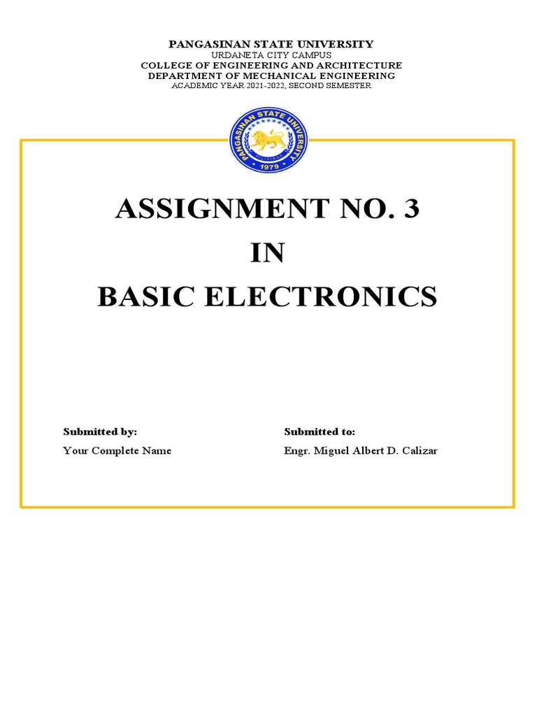 Basic Electronics (Assignment No. 3) | PDF