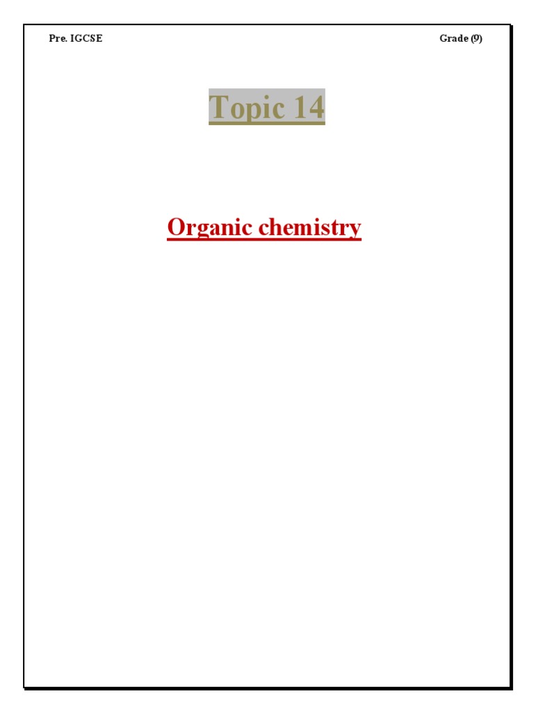 Ch. 14 Organic Chemistry 9 | PDF | Hydroxide | Petroleum
