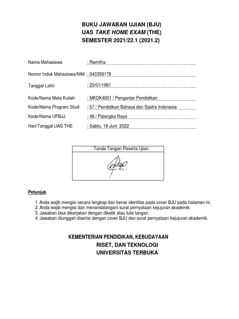 BJU Umum MKDK4001-Ramitha | PDF