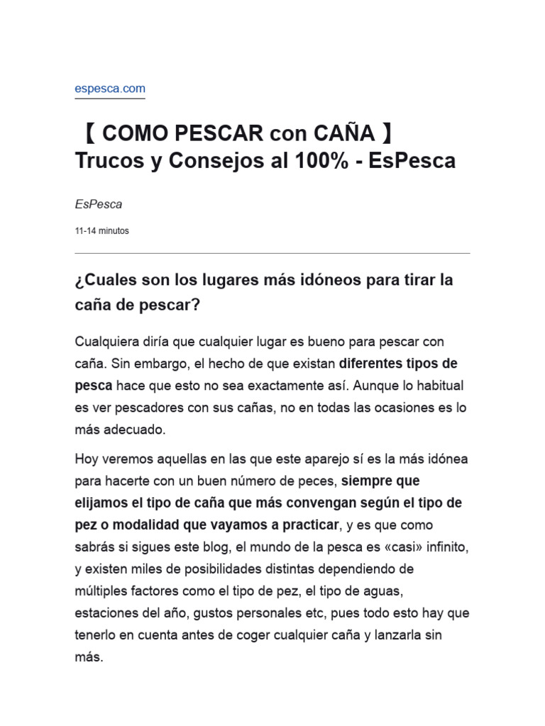 Trucos para Pescar con Caña en Playa | PDF | Kayac | Agua