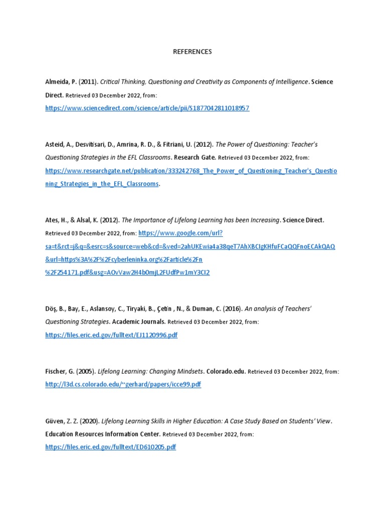 References | PDF | Teaching | Cognitive Psychology