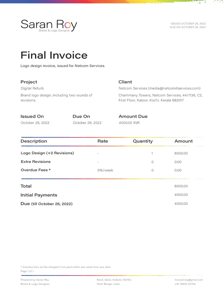 Invoice - Digital Refurb | PDF