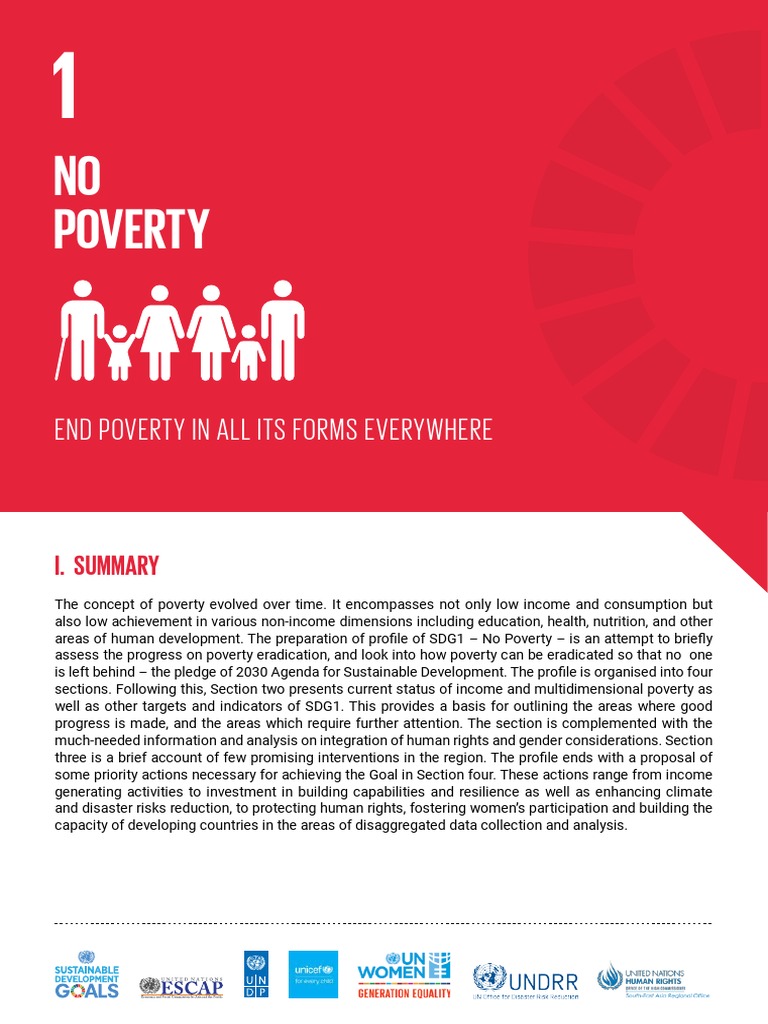 SDG 1 Goal Profile - Final Web - EDIT v3 | PDF | Poverty | Poverty ...