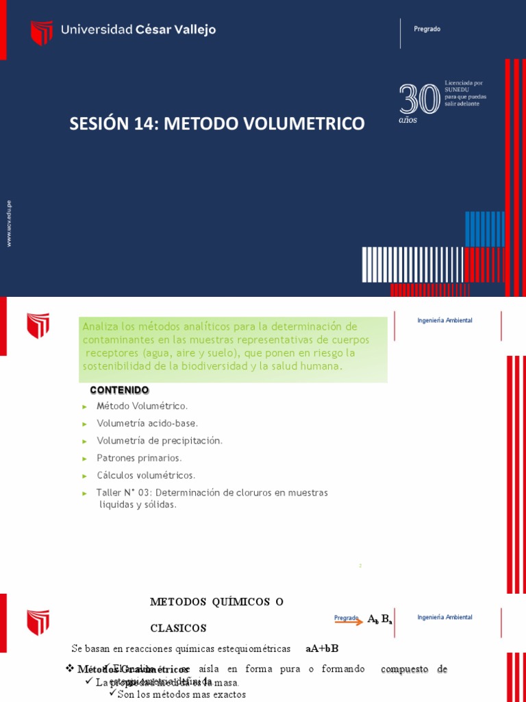 Sesion 14. Metodo Volumetrico | PDF | Valoración | Química