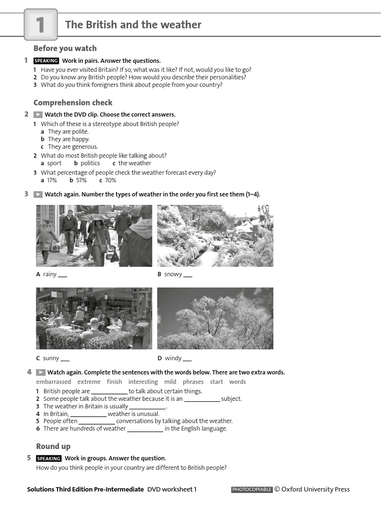 Unit 1 The British and The Weather | PDF | Temperate Climate