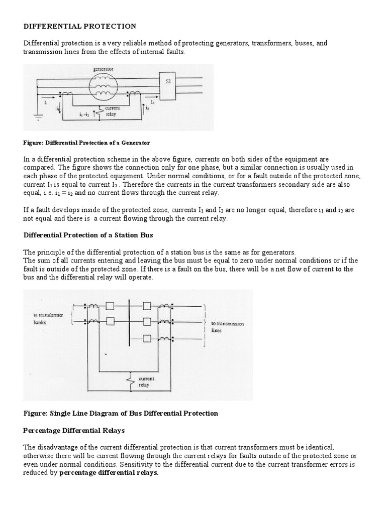 Differential Protection | PDF | Transformer | Relay